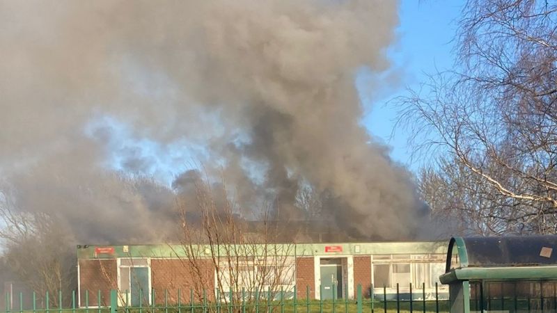 Fire at former pupil referral unit in Telford - BBC News