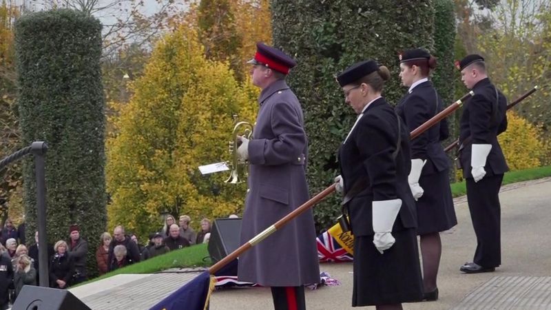Blind Rugby veteran joins Remembrance march at Cenotaph - BBC News