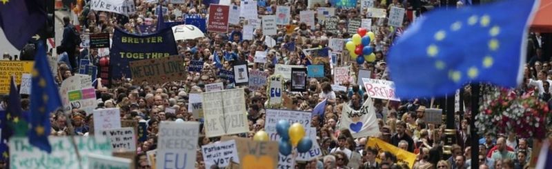 Thousands at 'March for Europe' Brexit protest - BBC News