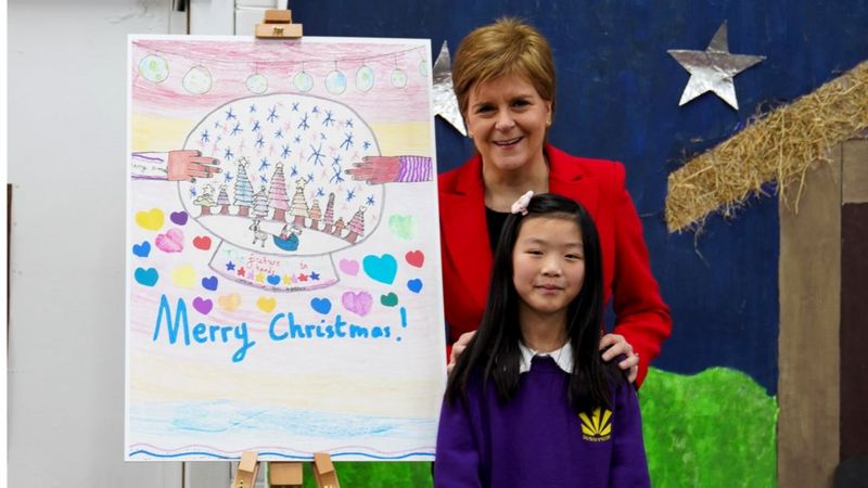 Climate change theme for first minister's Christmas card - BBC News