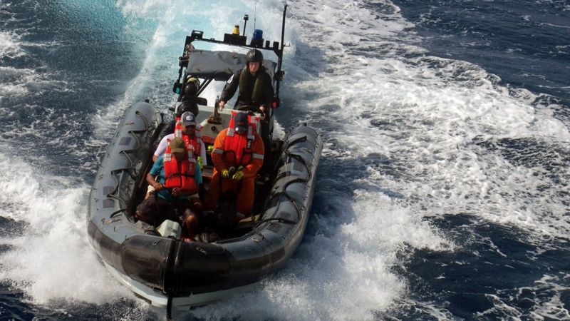HMS Medway: Royal Navy warship crew rescues five people in Caribbean ...