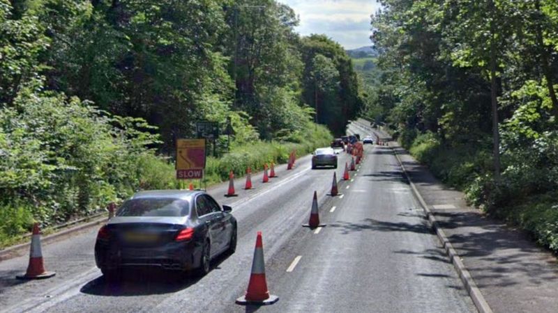 A59 works: Major road at risk of landslip to close for weeks - BBC News