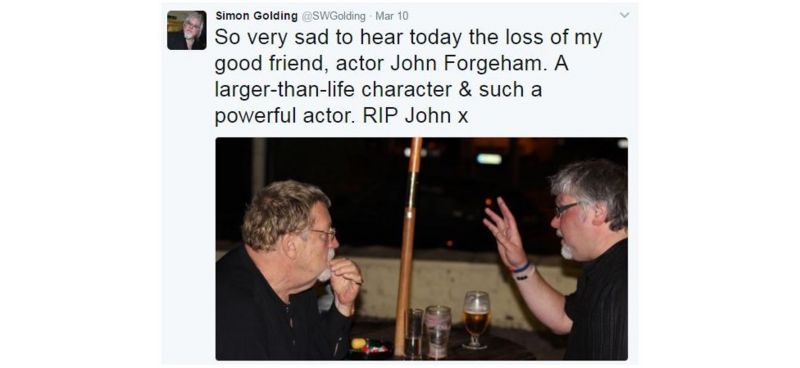 Death of Footballers Wives' actor John Forgeham 'shock to all' - BBC News