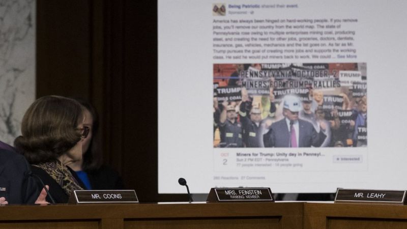 Social-media images shown as evidence of 'Russian trolls' - BBC News