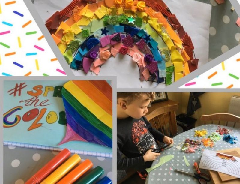 Coronavirus: Rainbow pictures springing up across the country - BBC News