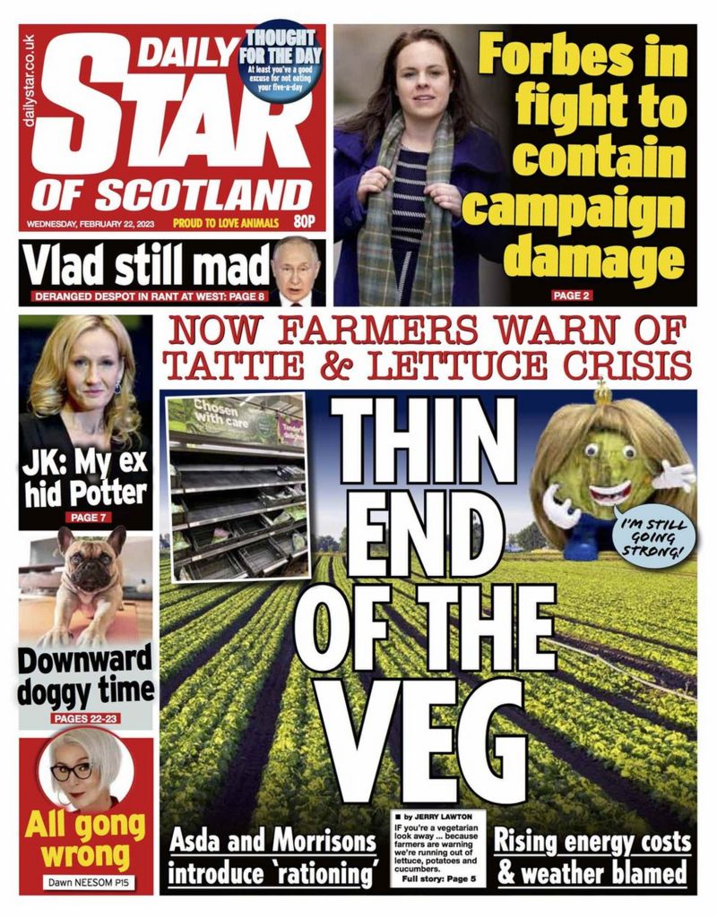Scotland's papers: Campaign crisis for Forbes and vegetable rationing ...