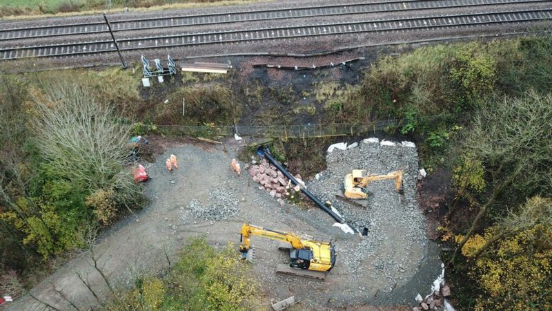 Ecclefechan embankment slip rail route repairs completed - BBC News