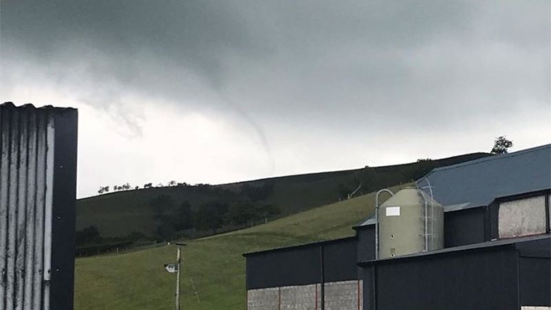 Tornadoes caught on camera across two counties in Wales - BBC News
