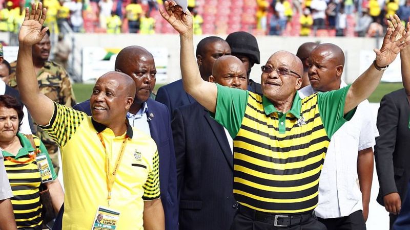 South Africa's Jacob Zuma down but not quite out - BBC News