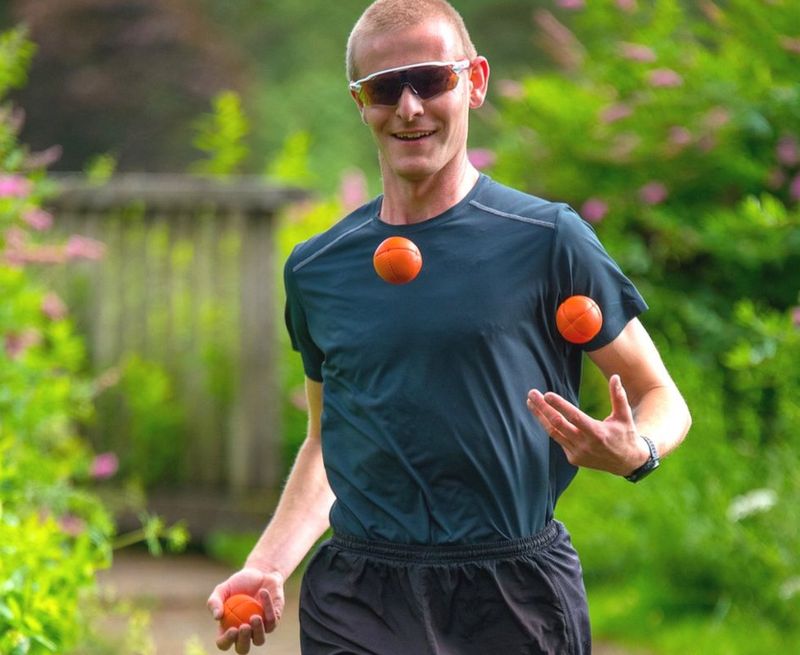 I was getting bored of running - then I found joggling - BBC News