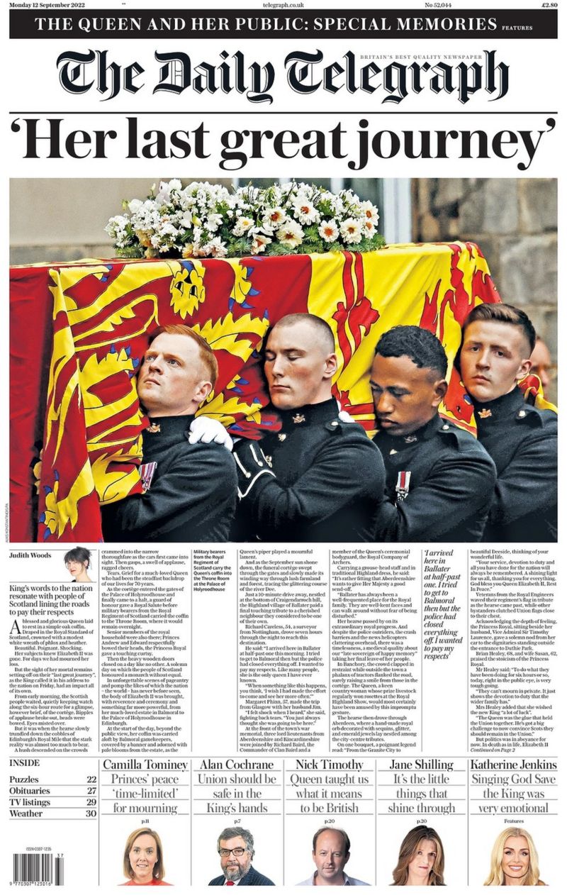Scotland's papers: The Queen's 'last great journey' across Scotland ...