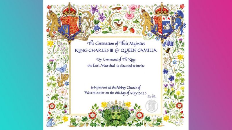 King Charles' coronation: First look at the invitations - BBC Newsround