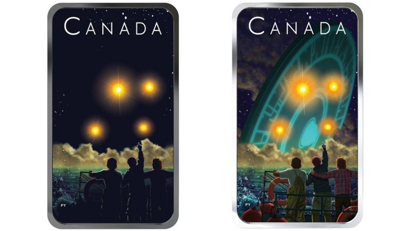 Canadian mint releases UFO-themed glow-in-the-dark coin - BBC News