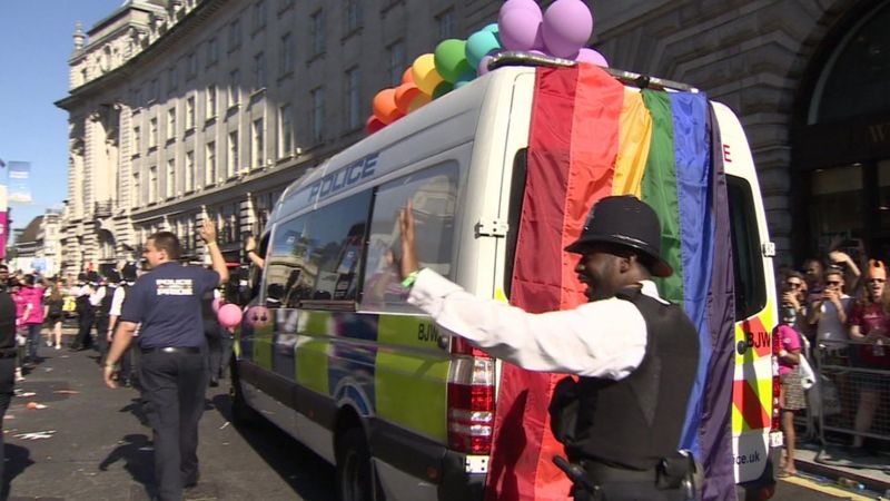London Pride in pictures: Huge crowds turn out for parade - BBC News