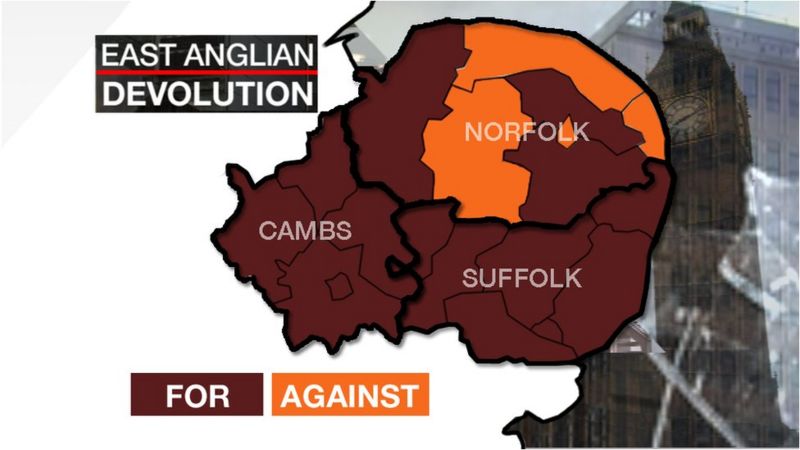 East Anglian councils agree to pursue regional devolution - BBC News