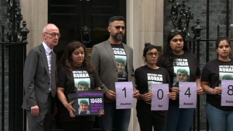 Ronan Kanda: Murdered boy's family take knife petition to PM - BBC News