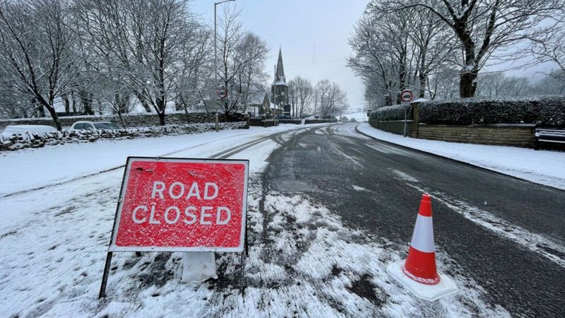 Snow leads to some road and school closures in North-West England - BBC ...