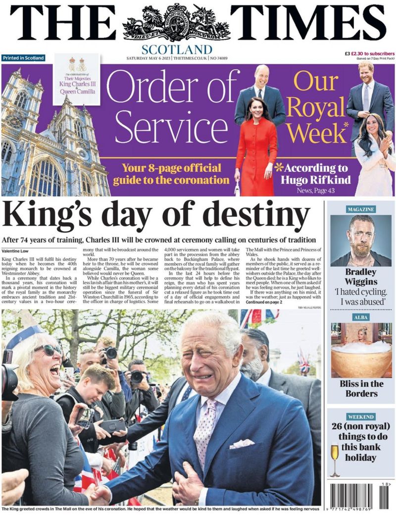 Scotland's papers: The King's 'day of destiny' and new school fears ...