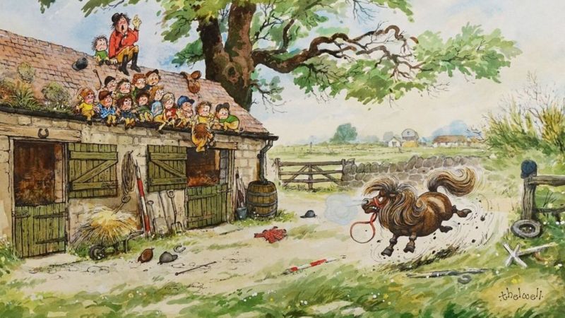 Norman Thelwell's pony cartoons on show at Mottisfont - BBC News
