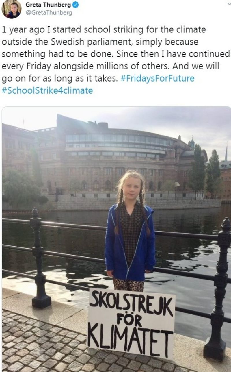 Climate change: Greta Thunberg school strikes began a year ago - BBC ...