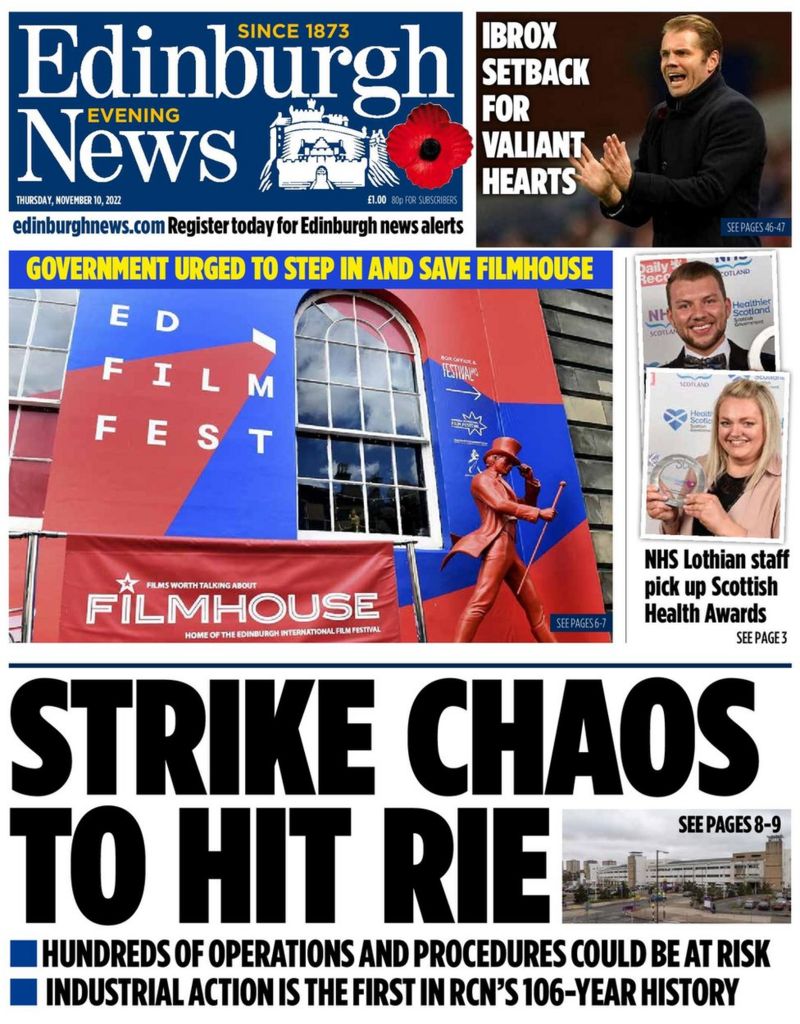 Scotland's papers: Nurses strike 'catastrophe' and NHS 'on the brink ...