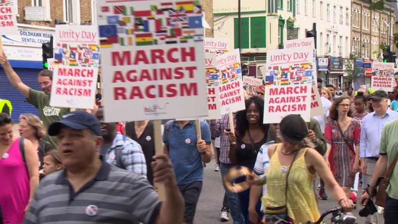 Thousands of Londoners join march for unity - BBC News