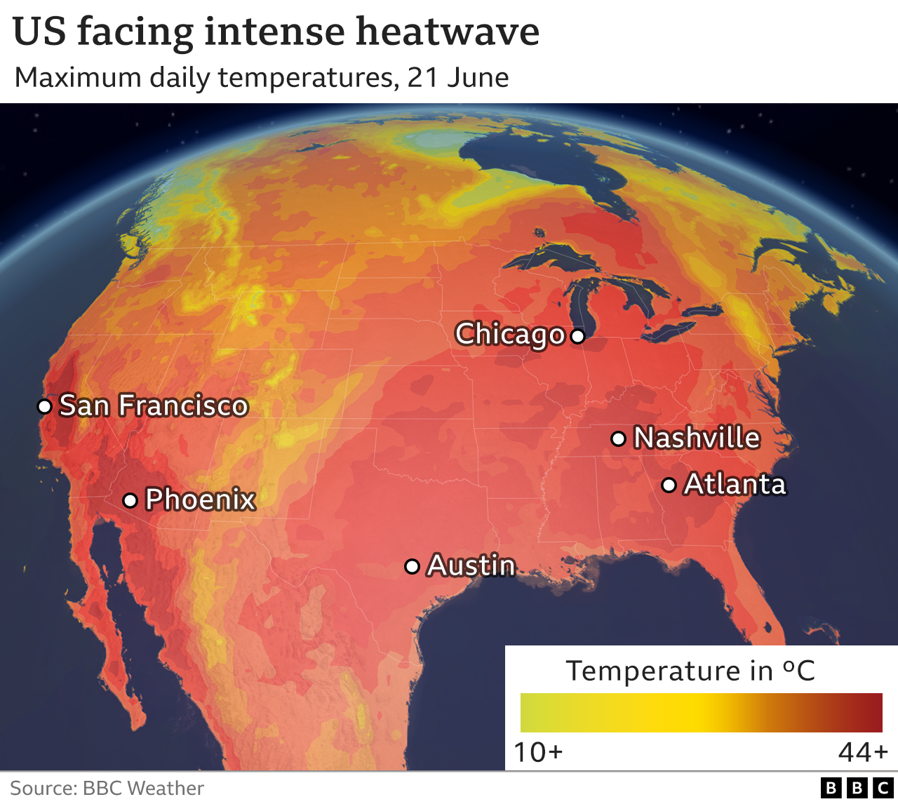 Heatwave: Americans face blistering temperatures - BBC News