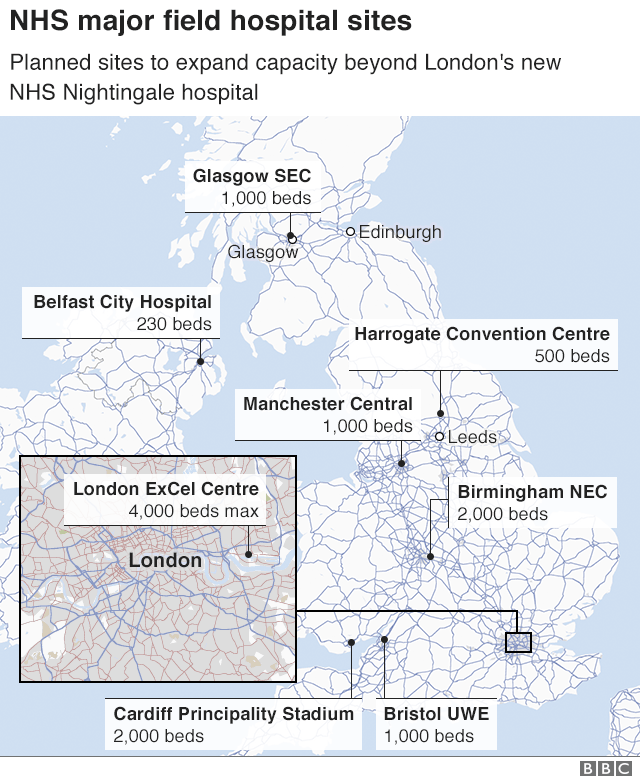 Coronavirus: Nightingale Hospital opens at London's ExCel centre - BBC News