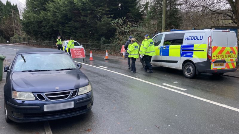 Coedely: Deaths and road closed after bus and car crash - BBC News