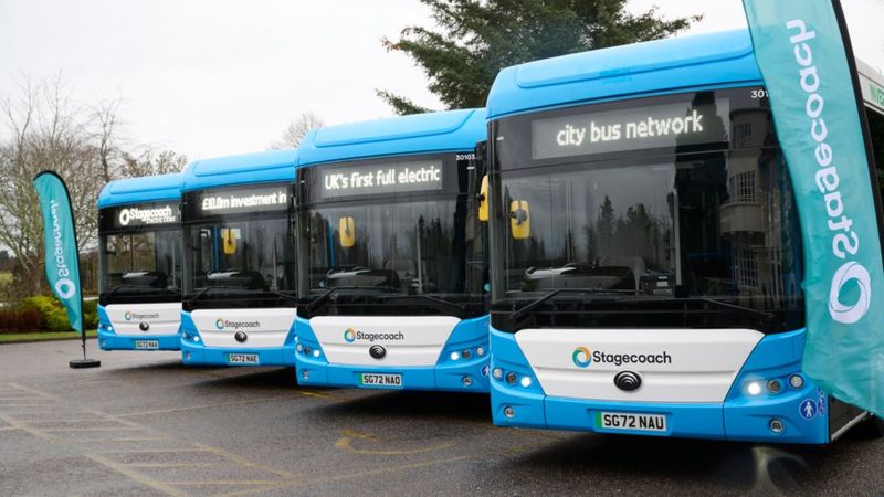 Stagecoach launches first electric city network - BBC News