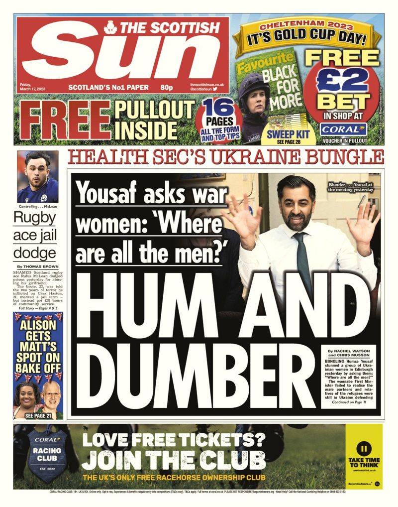Scotland's papers: SNP membership fallout and Yousaf's Ukraine gaffe ... Scotland's papers: SNP membership fallout and Yousaf's Ukraine gaffe ...