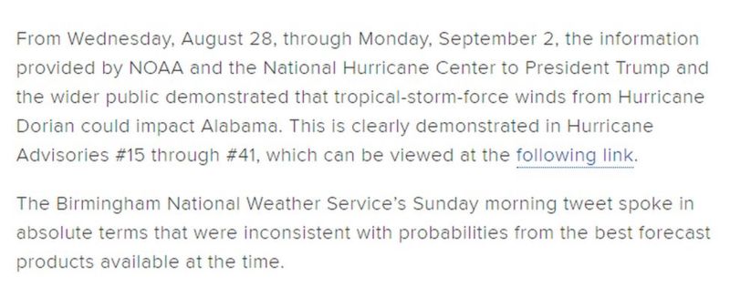 Trump Dorian Tweets Weather Staff Faced Sacking Threat Over Alabama