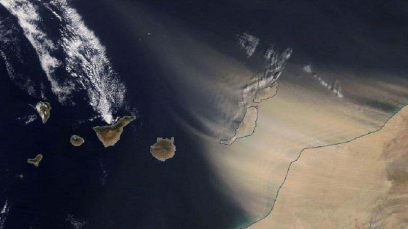 Canary Islands sandstorm: Flights disrupted as dust cloud strands ...