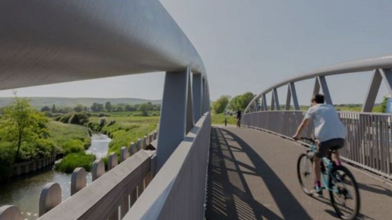 A27: Multimillion-pound shared pathway officially opened - BBC News