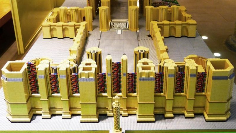 Durham Cathedral Lego model's final brick added - BBC News