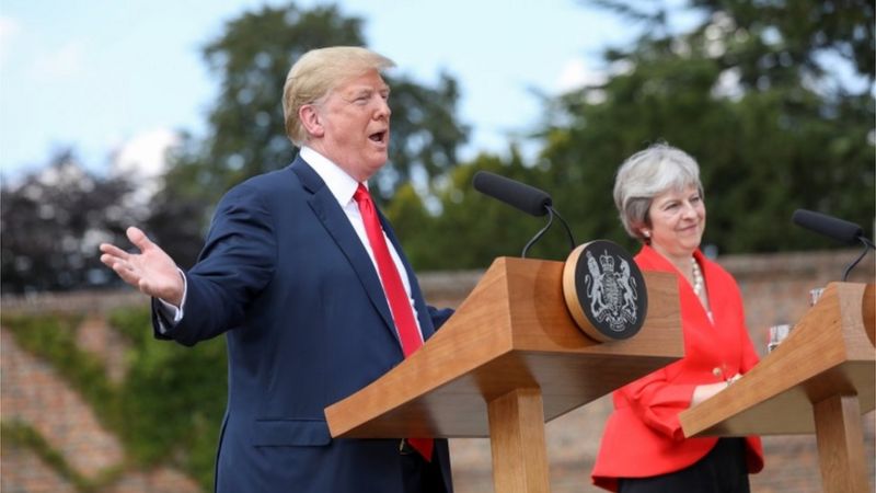 Trump arrives in Scotland amid protests - BBC News