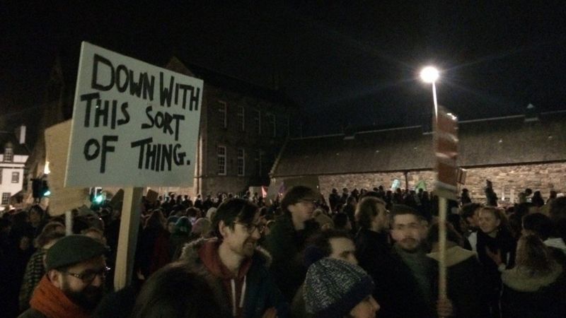 Signs of the times: Scotland's Trump protests - BBC News