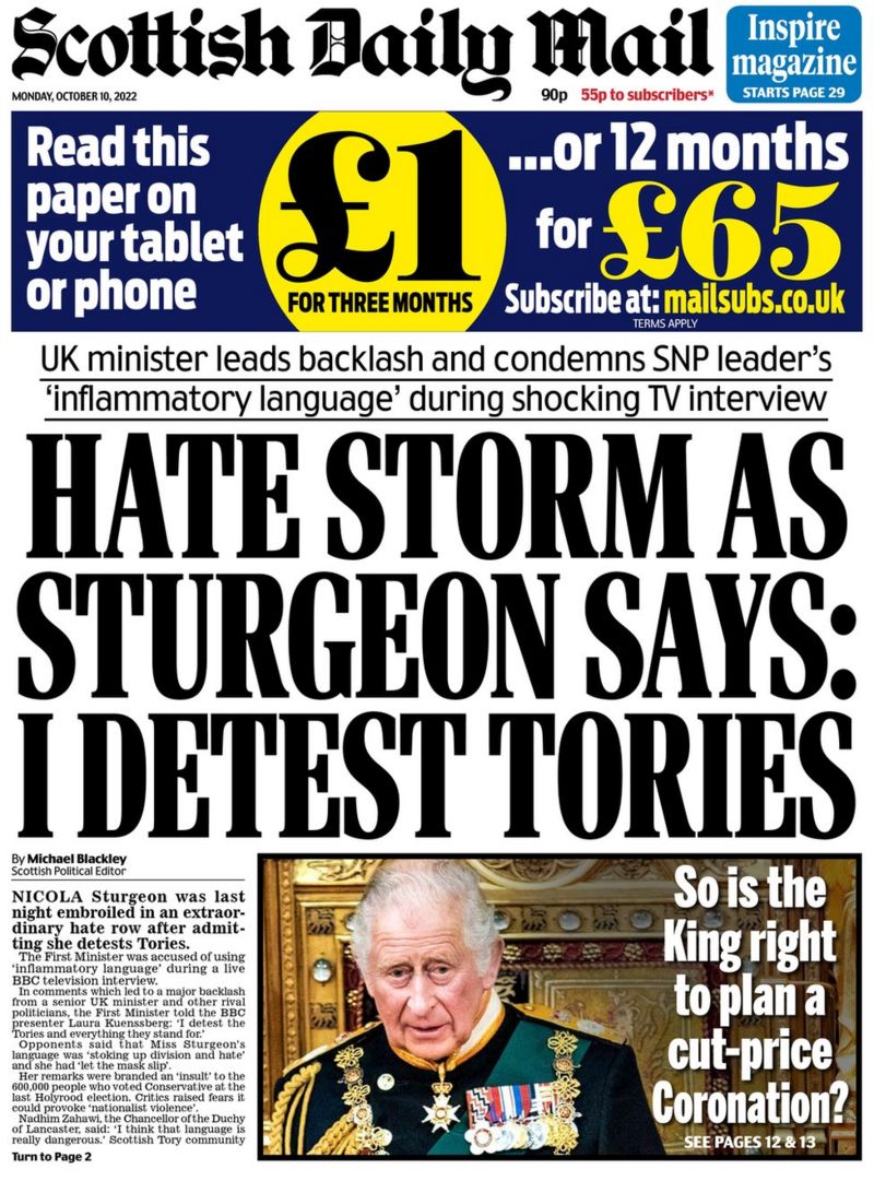 Scotland's papers: 'Remember them' and Sturgeon 'under attack' - BBC News