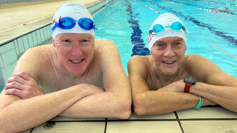 Channel swim team with combined age of 233 hopes for record - BBC News