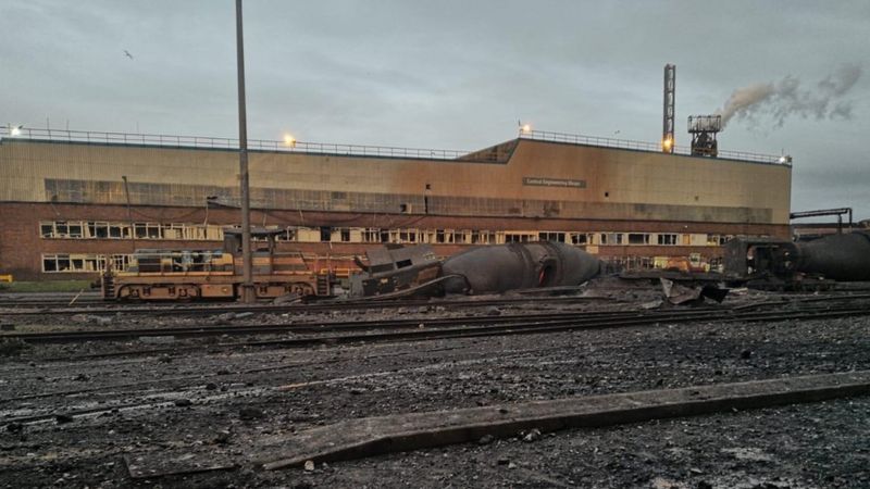 Steel plant explosion: Two burned at Tata in Port Talbot - BBC News