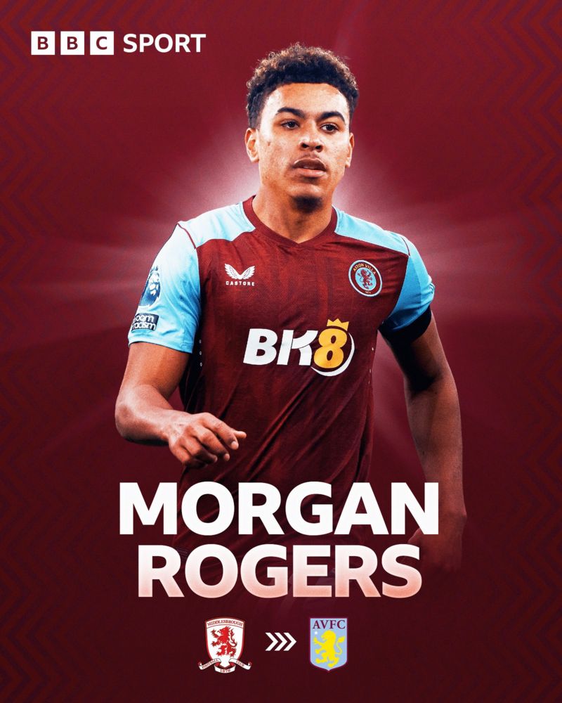 Aston Villa: Morgan Rogers signs from Middlesbrough - BBC Sport