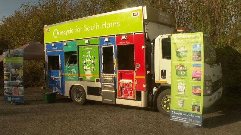 South Hams introduces new recycling bin collection service - BBC News