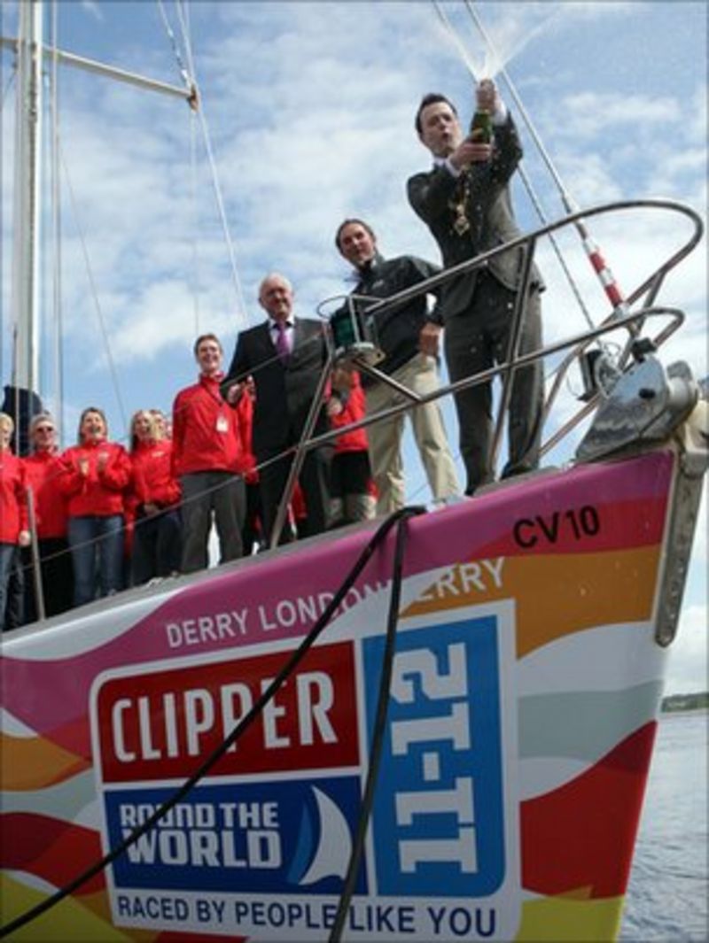 Godspeed as Derry-Londonderry clipper yacht launched - BBC News