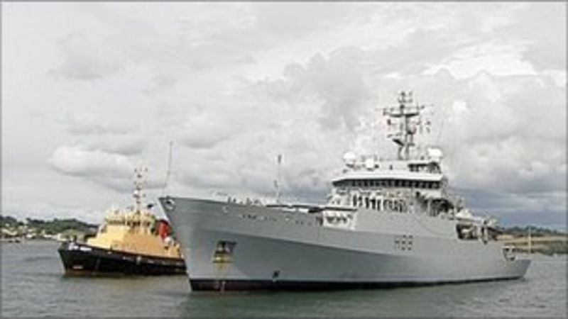 HMS Enterprise returns to port after 20 months - BBC News