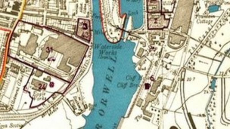 WWII maps show Hitler's bombing targets in Ipswich - BBC News