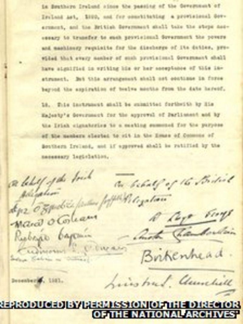90th anniversary of signing of Anglo-Irish Treaty - BBC News