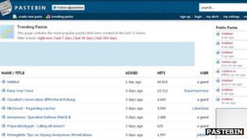 Anonymous creates Pastebin rival to combat 'censorship' - BBC News