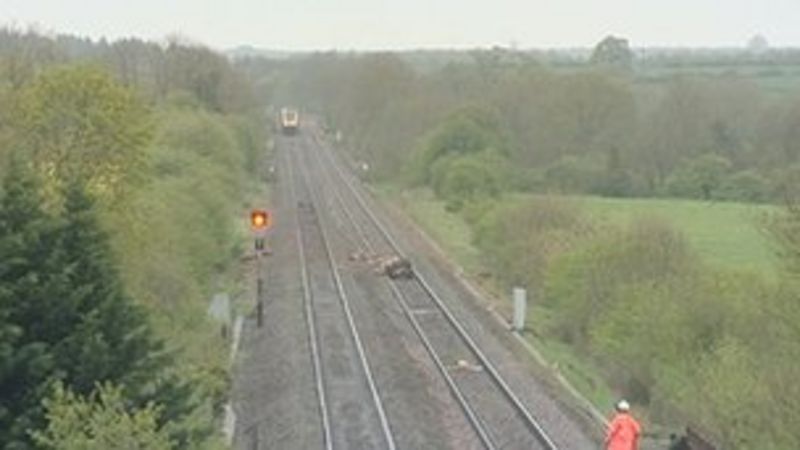 Train stranded after hitting cows on tracks near Oxford - BBC News