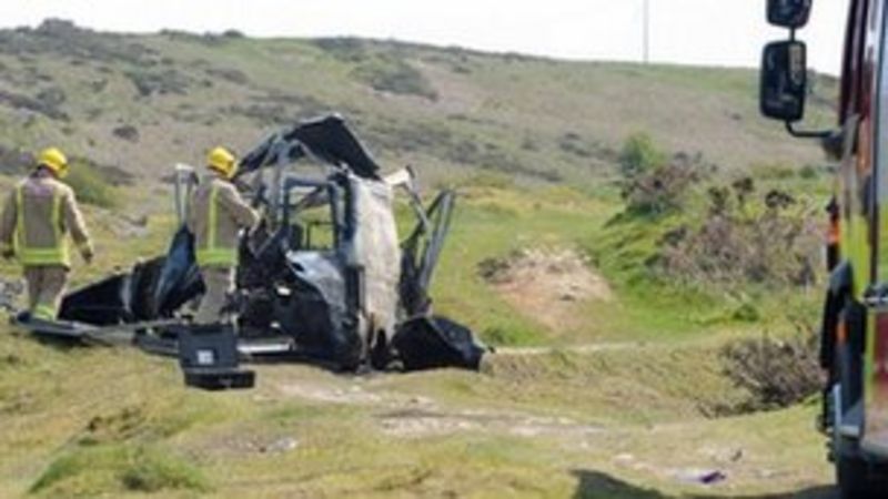Man injured in van explosion on Halkyn Mountain, near Holywell - BBC News