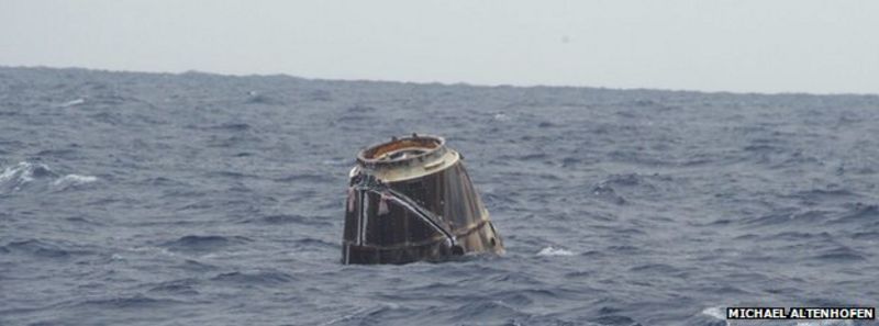 Splashdown for SpaceX Dragon spacecraft - BBC News